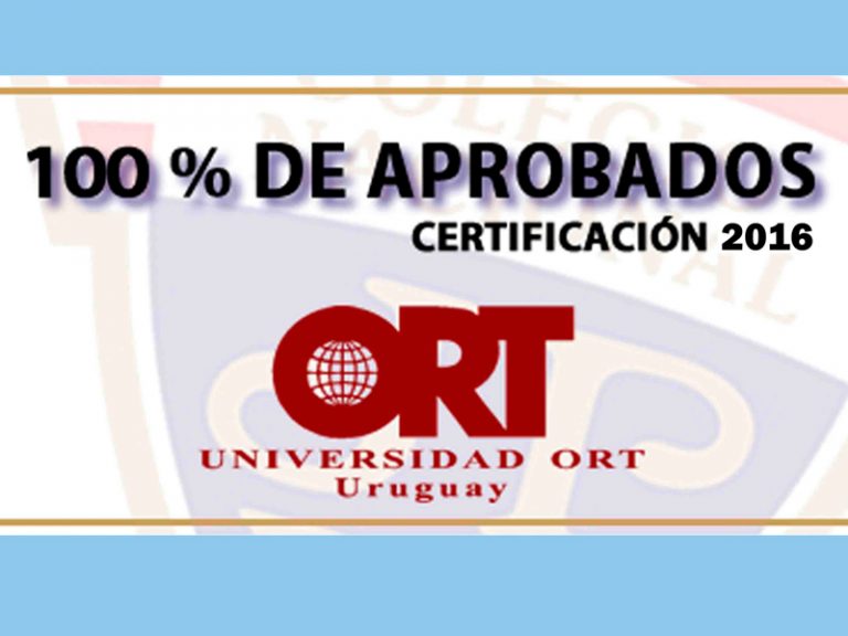 Certificación en ORT | Colegio Nacional José Pedro Varela